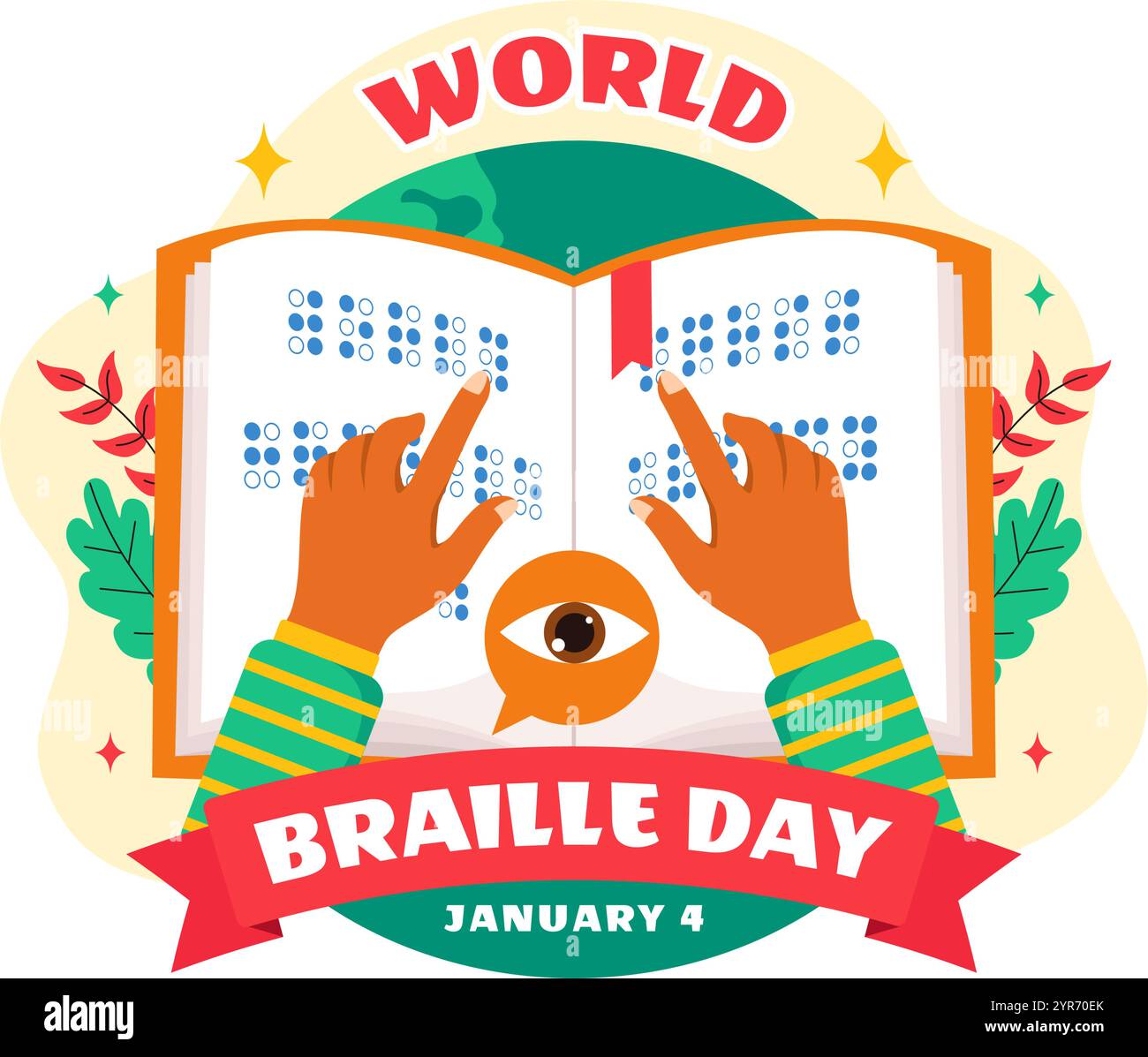 World Braille Day Vector Illustration Celebrating January 4th ...