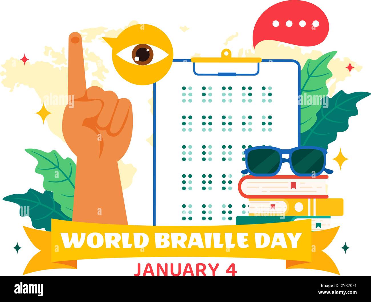 World Braille Day Vector Illustration Celebrating January 4th ...