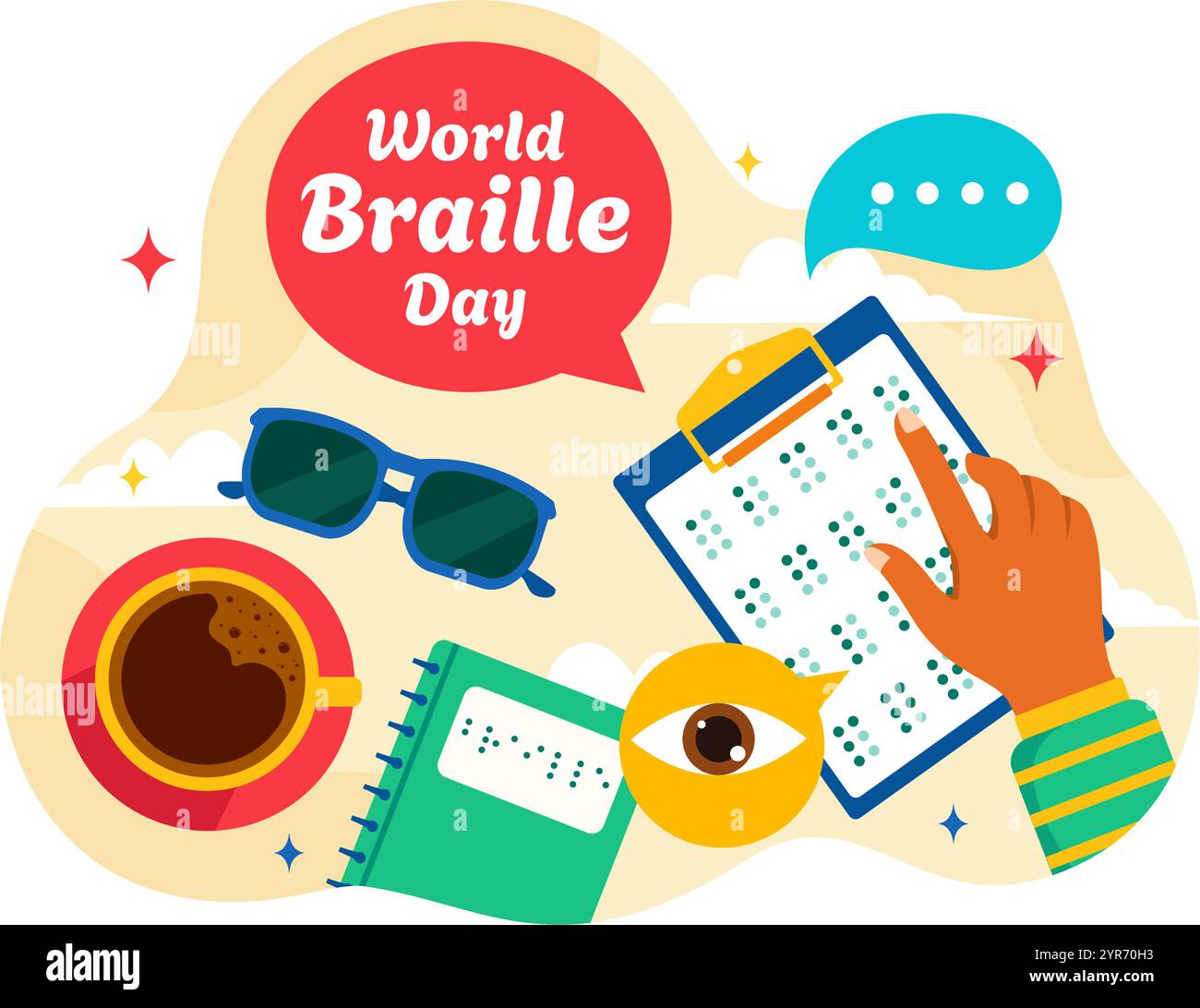 World Braille Day Vector Illustration Celebrating January 4th ...
