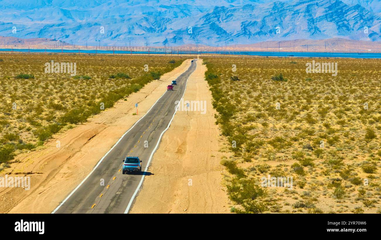 Aerial Desert Highway Adventure Nevada Aerial Stock Photo - Alamy