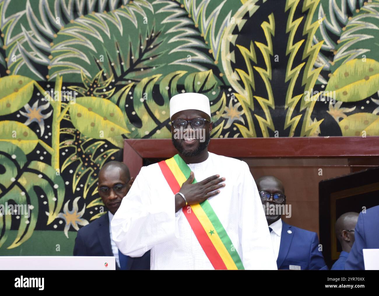 Dakar, Senegal. 2nd Dec, 2024. Malick Ndiaye (front) elected president ...