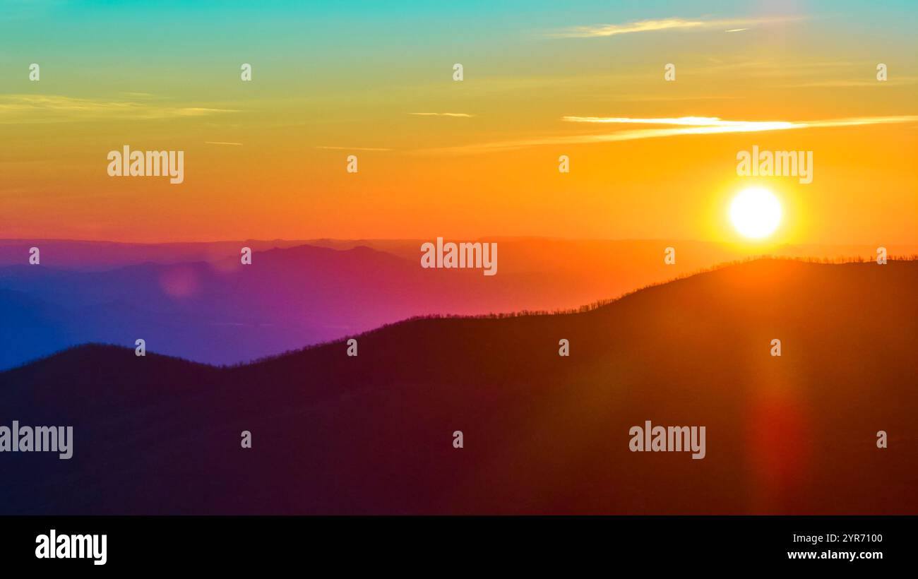 Aerial Golden Hour Over Mt Charleston Mountain Range Stock Photo - Alamy