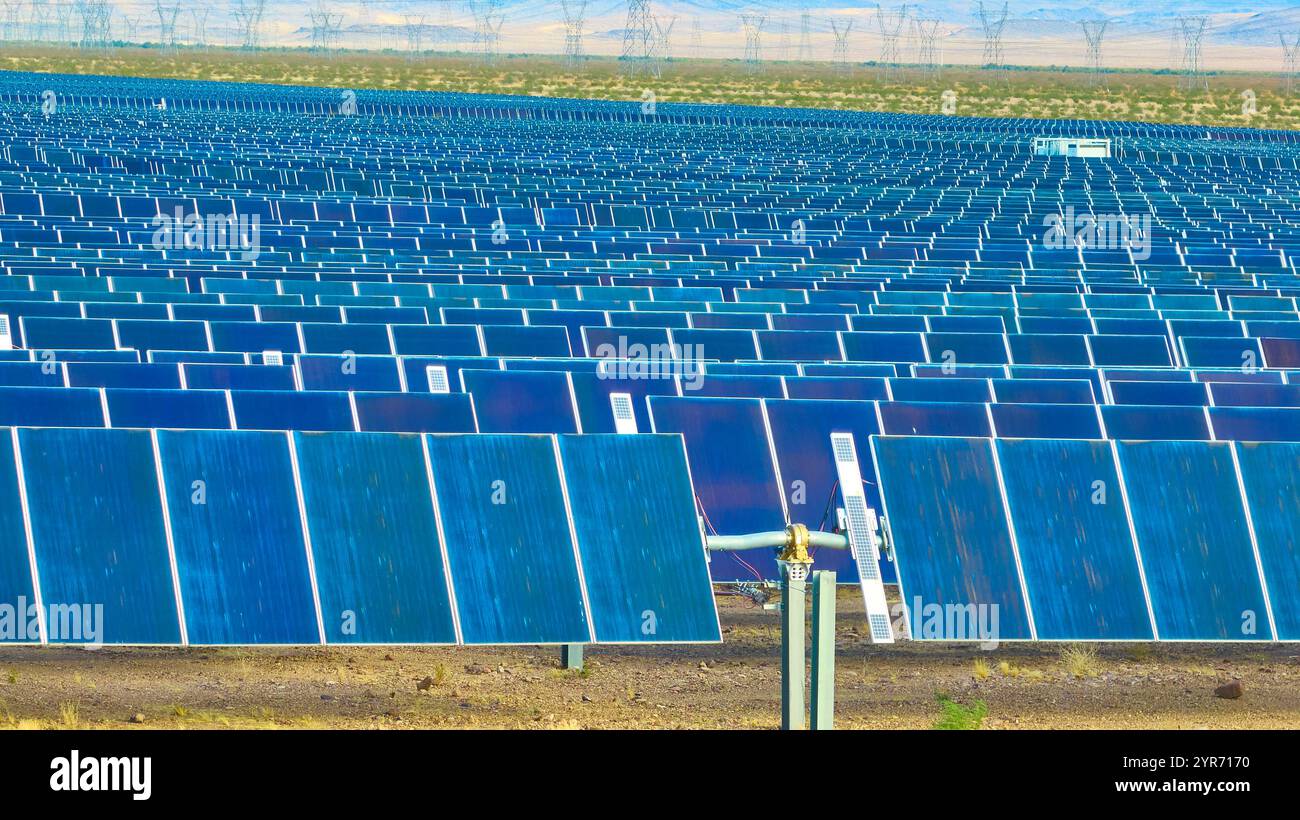 Aerial of Nevada Solar Farm in Arid Desert Landscape Stock Photo - Alamy