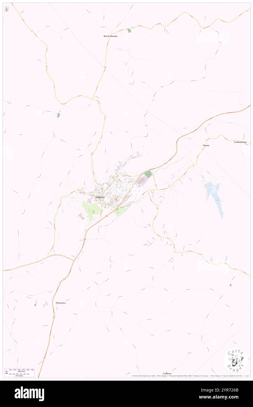 Map of liberty kentucky Cut Out Stock Images & Pictures - Alamy