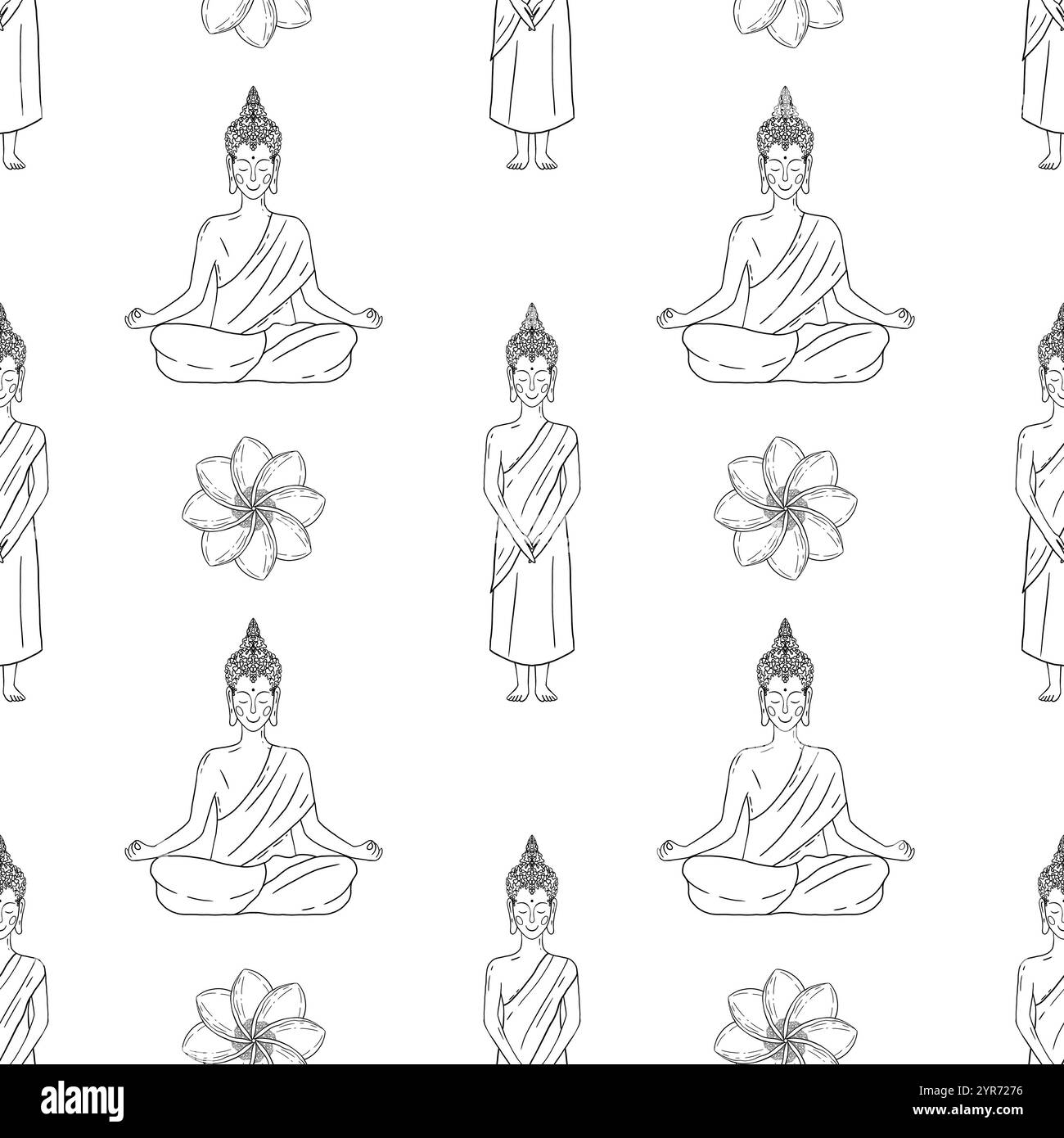 Buddha With Arms Clip Art Line Drawing 8