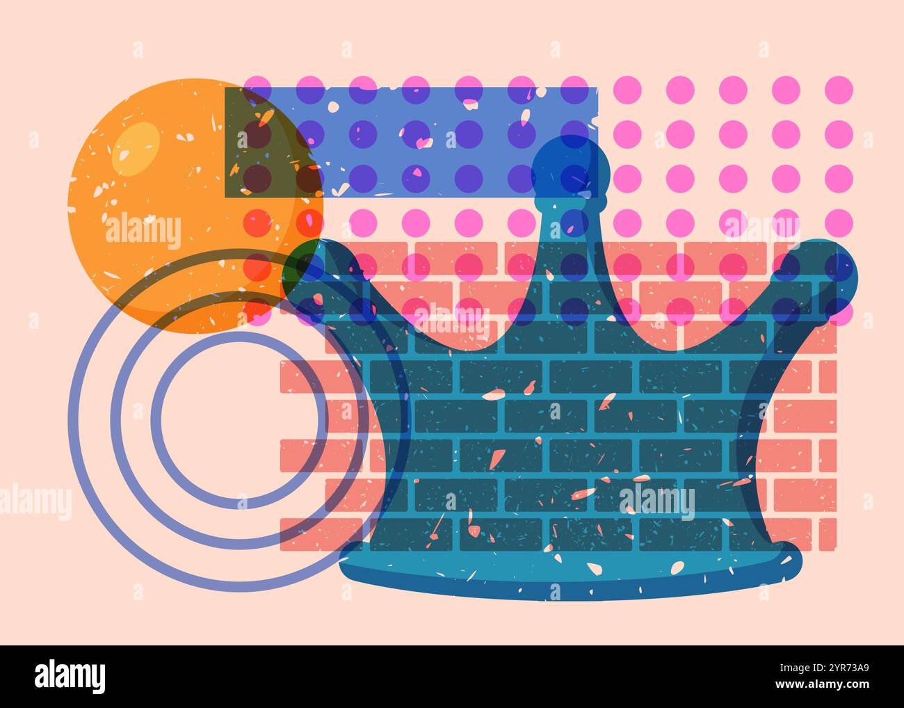 Risograph crown geometric shapes hi-res stock photography and images ...