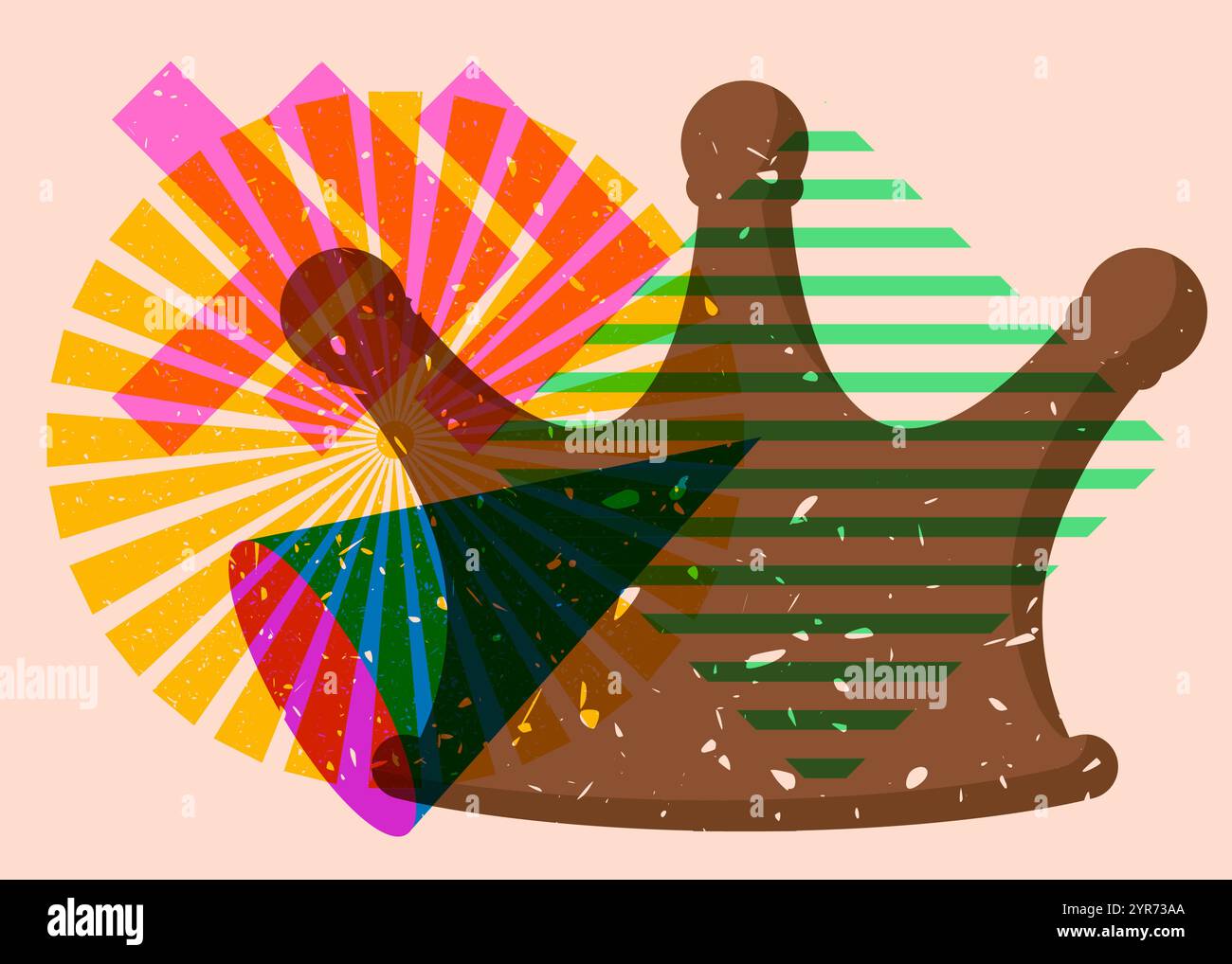 Risograph crown geometric shapes hi-res stock photography and images ...