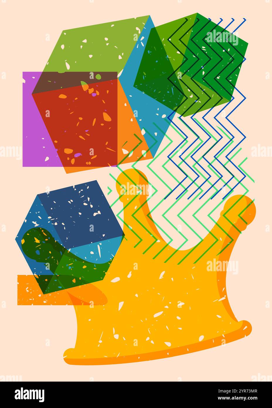 Risograph crown geometric shapes hi-res stock photography and images ...