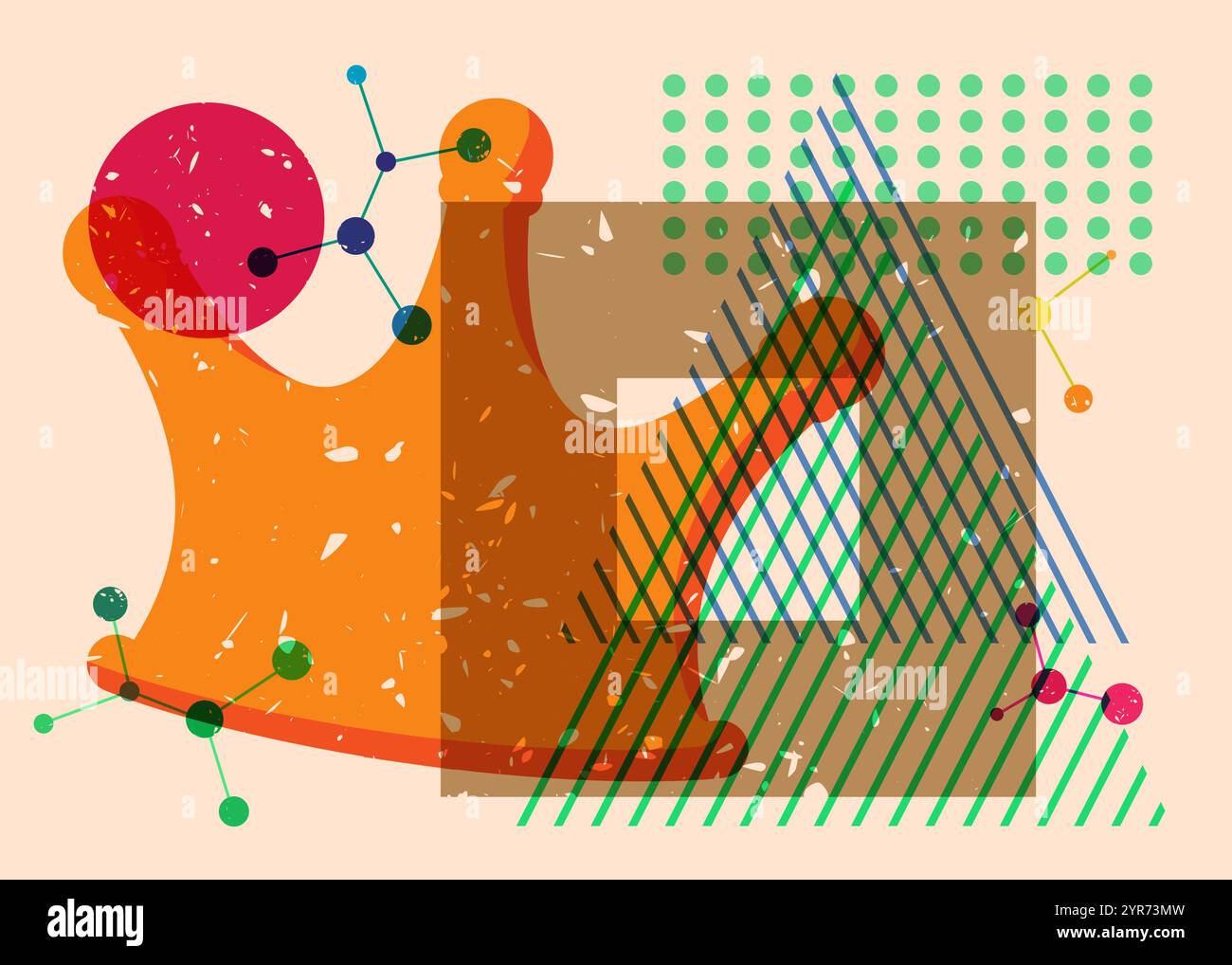 Risograph crown geometric shapes hi-res stock photography and images ...