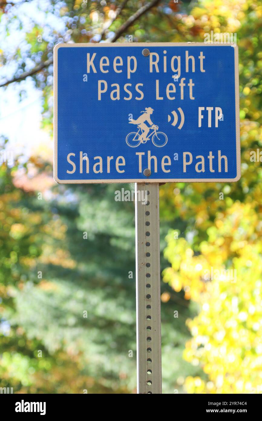 Bicycle Signs Keep Right Pass Left, Share the Pass Symbol Sign Stock ...