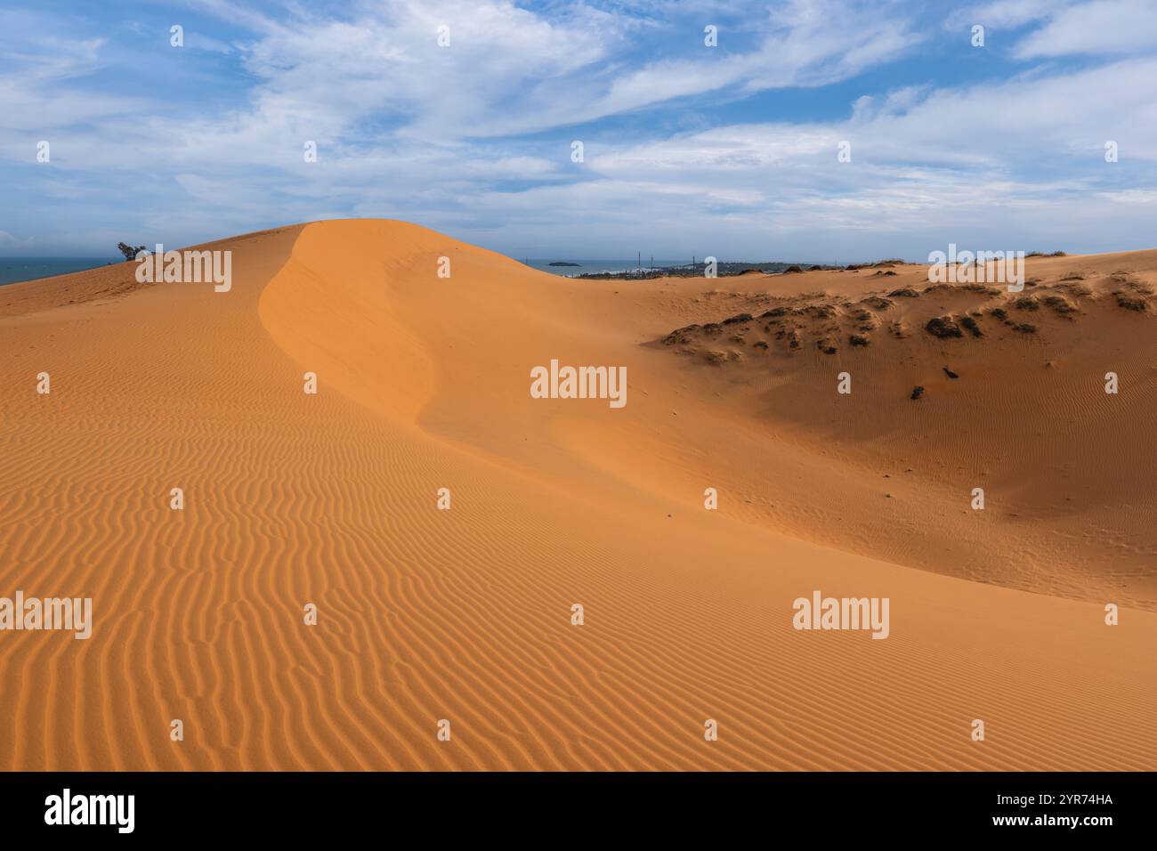 Scenery of the Red Sand Dunes located at Mui Ne in Vietnam Stock Photo ...