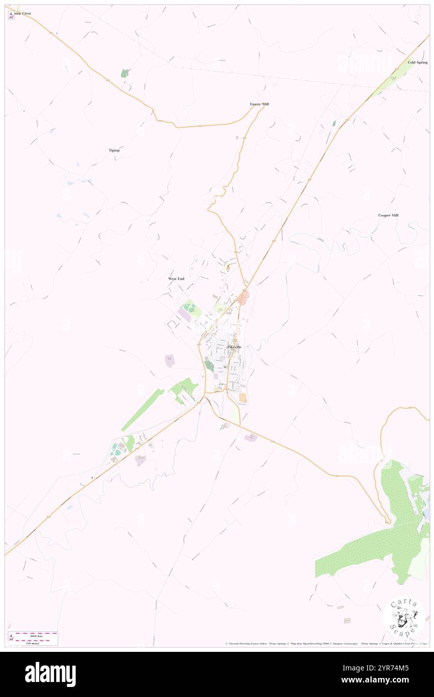 Map of pikeville Cut Out Stock Images & Pictures - Alamy