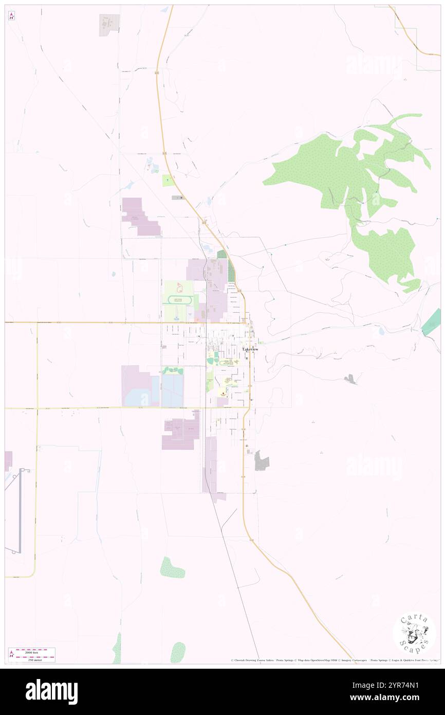 Map of lakeview oregon Cut Out Stock Images & Pictures - Alamy