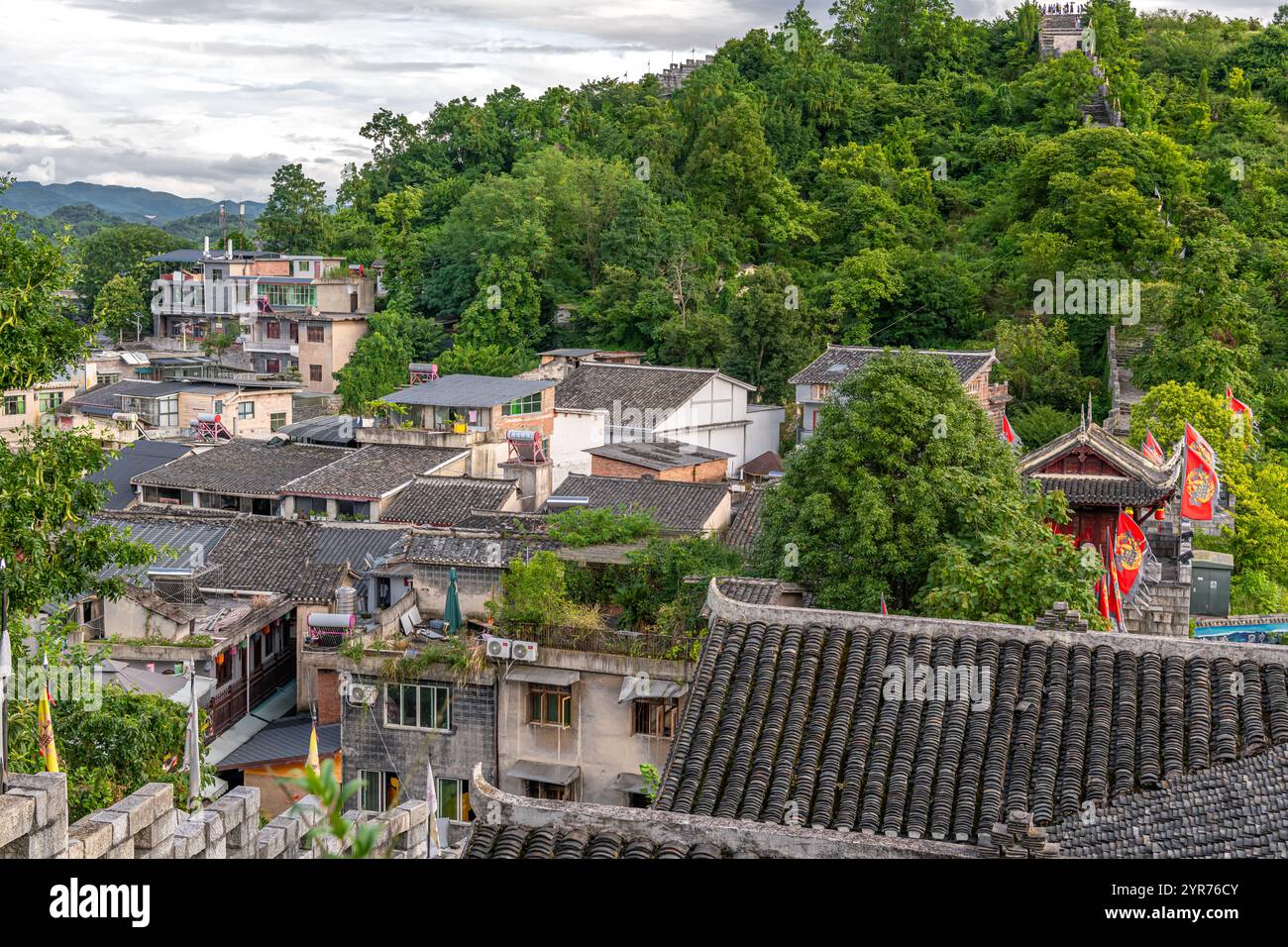 Ming Qing Dynasty Chinese traditional rural house, built with black ...