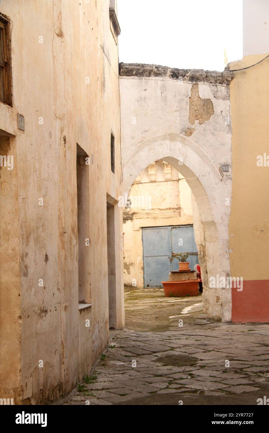 Beautiful old portal in the historical center of Nardò, Italy Stock ...
