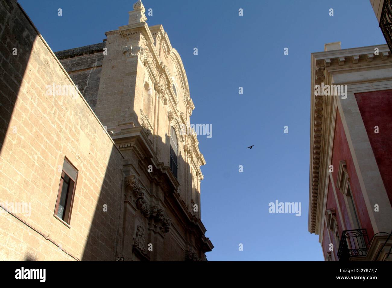 Architecture in the historical center of Nardò, Italy. The medieval-era ...