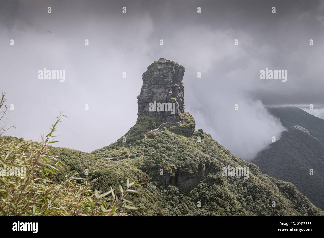 Sunset scenery in Fanjingshan mountain with view of the Fanjing mount ...