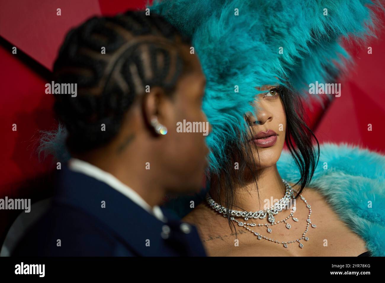 Rihanna and ASAP Rocky pose for photographers upon arrival at the The ...