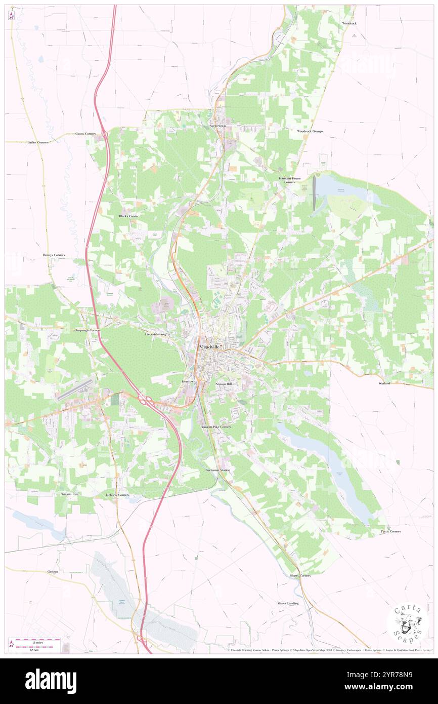 Meadville pennsylvania map Cut Out Stock Images & Pictures - Alamy