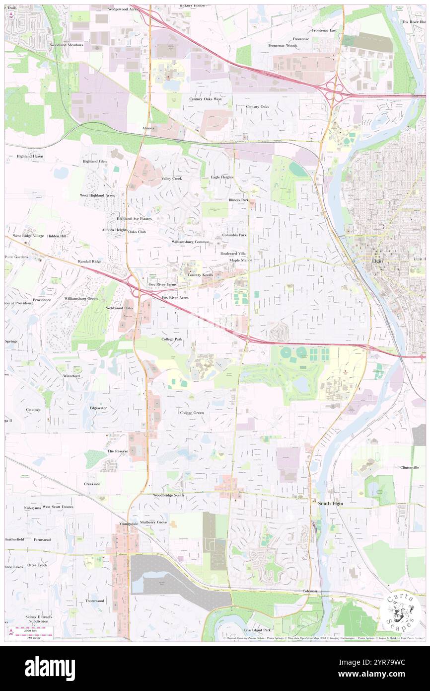 Elgin illinois map Cut Out Stock Images & Pictures - Alamy