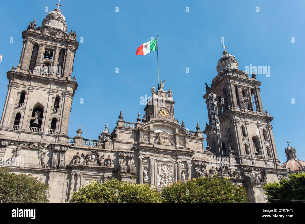 A stunning view of the Mexico City Metropolitan Cathedral with the ...