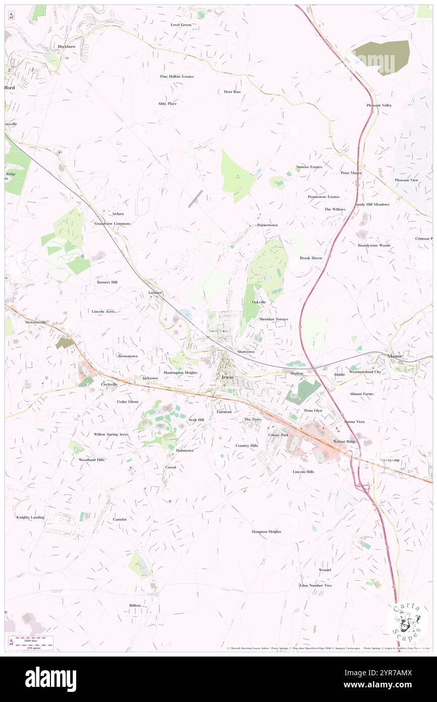 Map of irwin pennsylvania Cut Out Stock Images & Pictures - Alamy