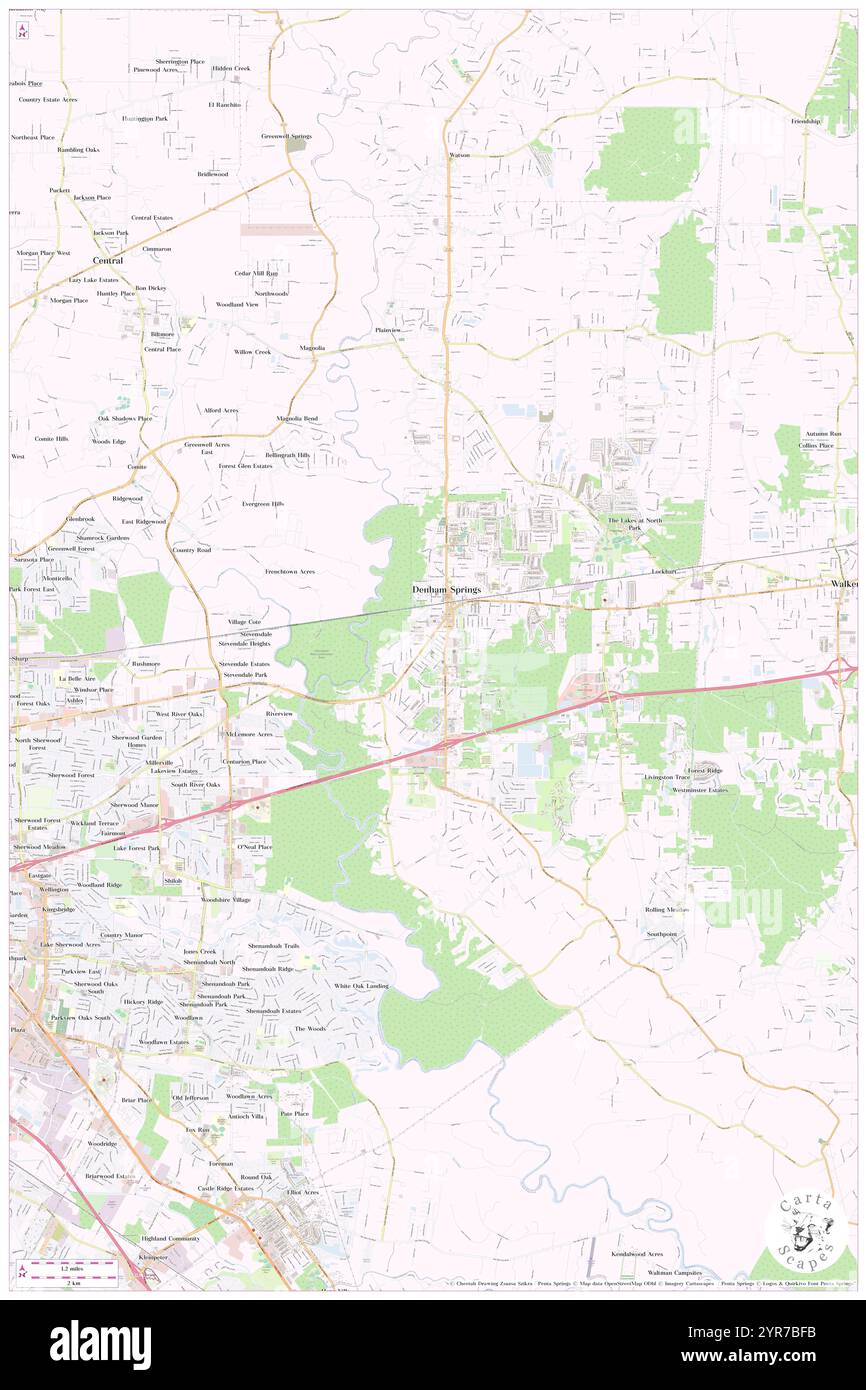 Denham springs louisiana map Cut Out Stock Images & Pictures - Alamy