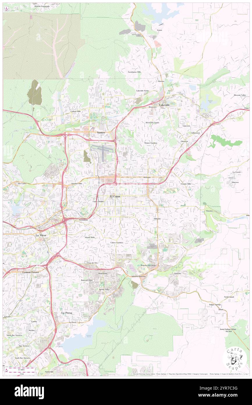 Map of el cajon Cut Out Stock Images & Pictures - Alamy