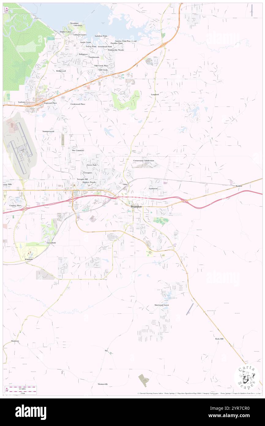 Map of brandon mississippi hi-res stock photography and images - Alamy