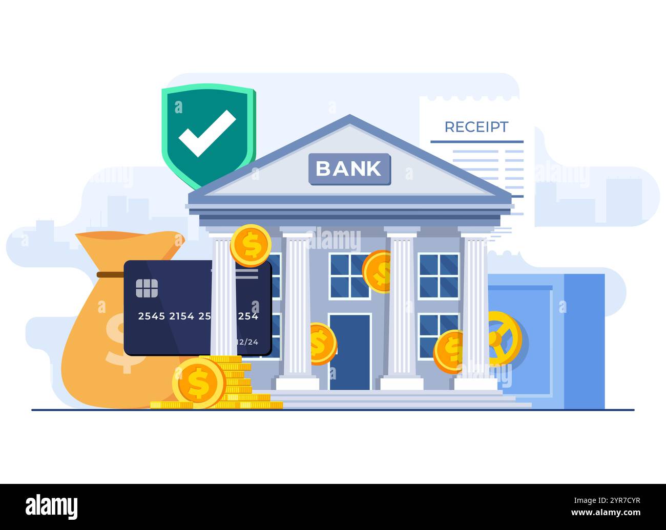 Banking concept flat illustration vector template, Credit card payment, Savings and investments ...