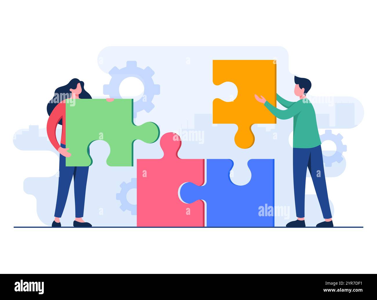 Teamwork partnership Stock Vector Images - Alamy