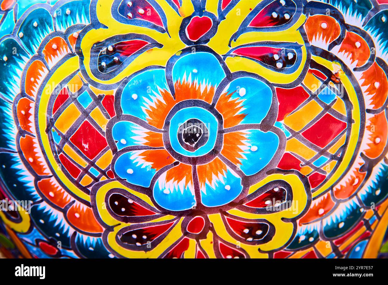 Traditional Mexican Talavera Tile Art Close-Up Stock Photo - Alamy