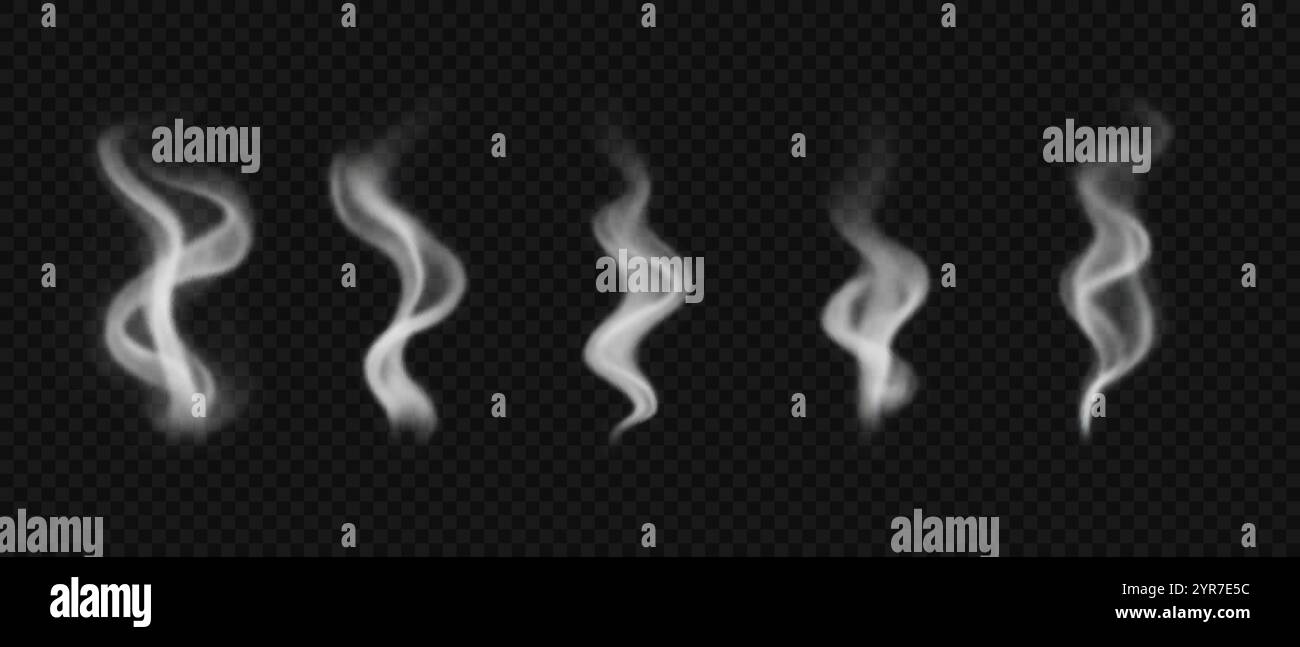 Set of vector realistic white wavy smoke and haze Stock Vector Image ...