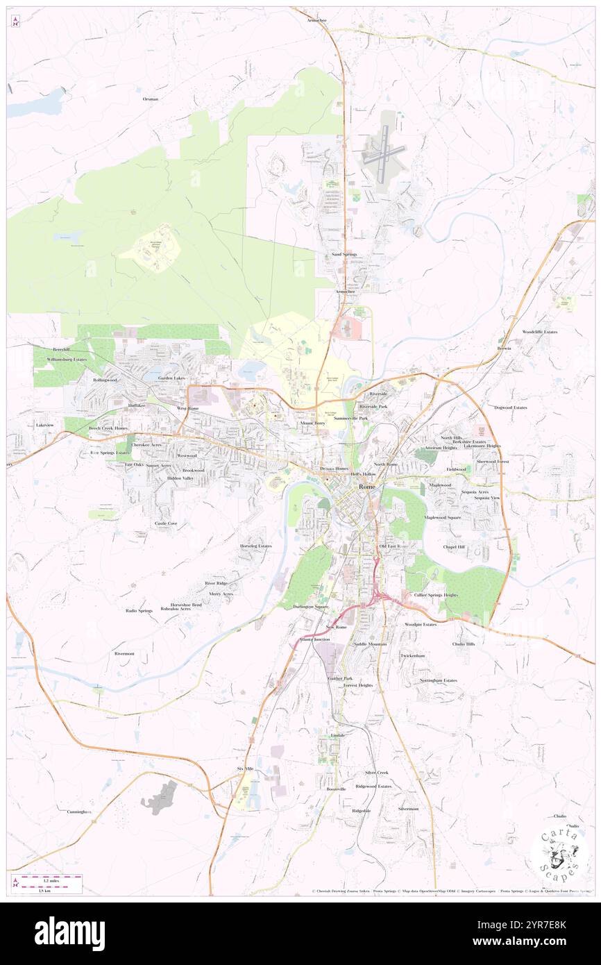 Map of rome georgia Cut Out Stock Images & Pictures - Alamy