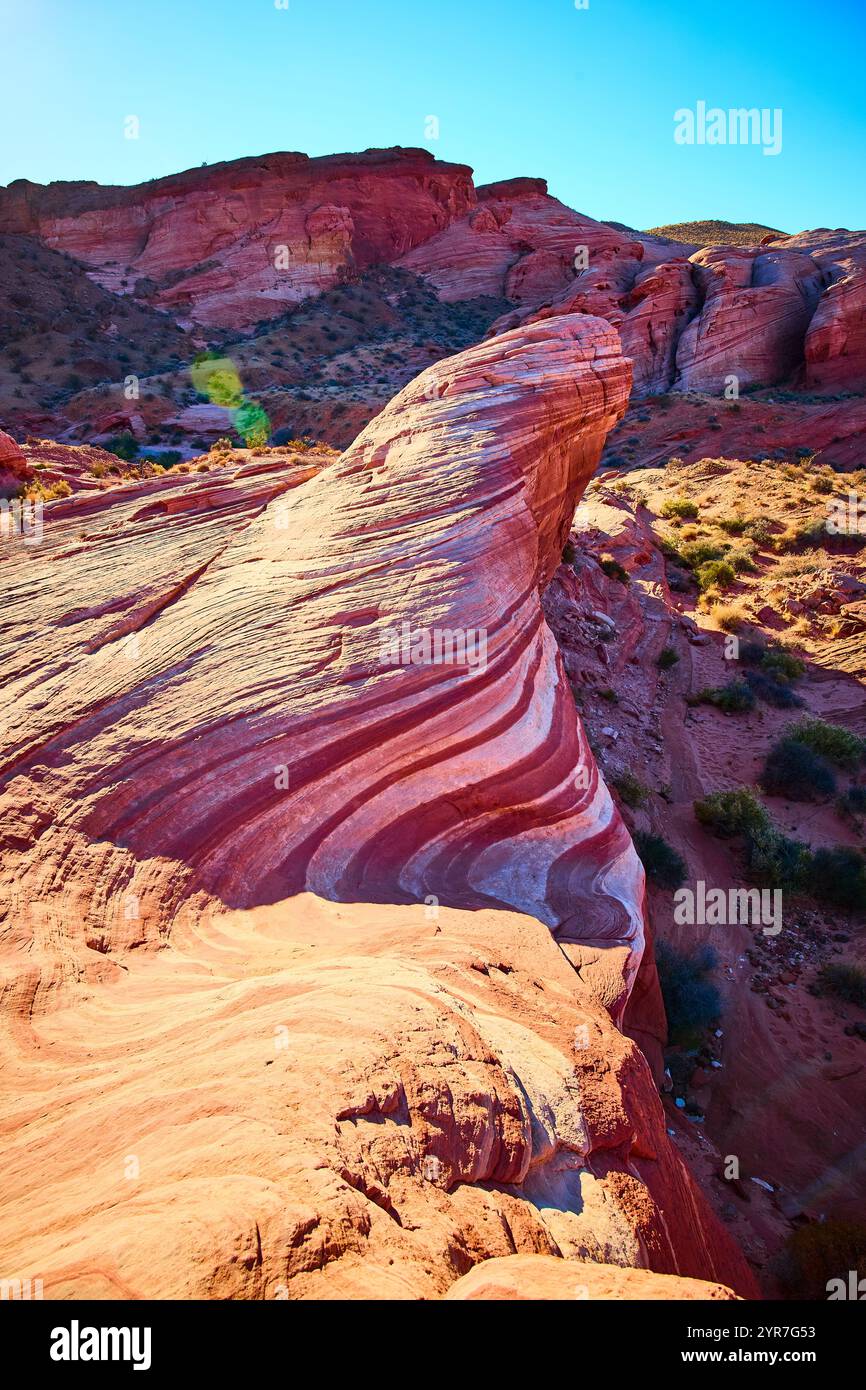 Fire Wave Sedimentary Layers at Valley of Fire Aerial Stock Photo - Alamy