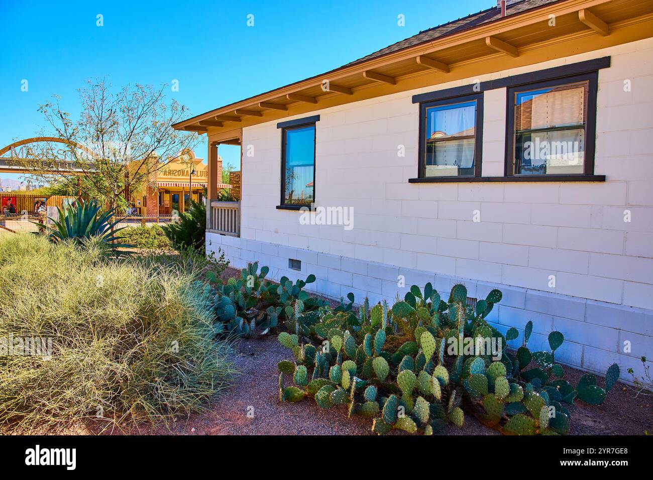 Southwestern Desert Townscape with Historic Architecture Eye-Level View ...