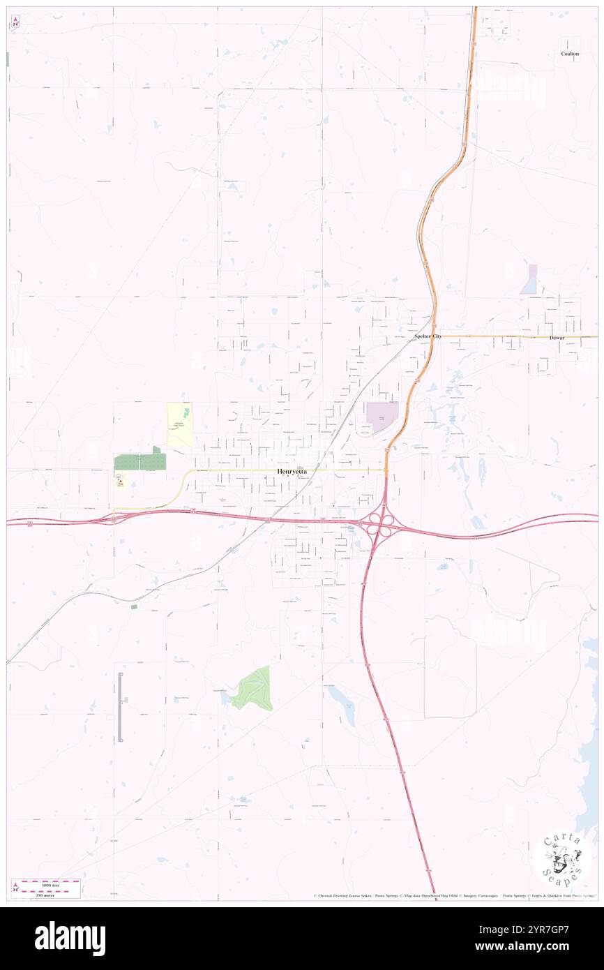 Map of henryetta oklahoma Cut Out Stock Images & Pictures - Alamy