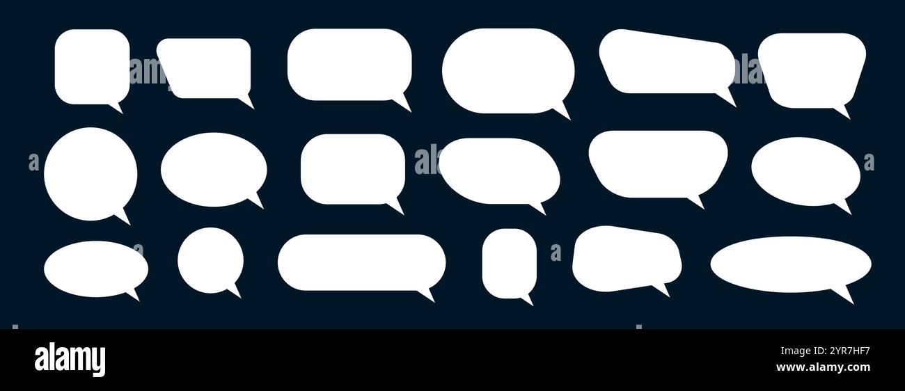 Empty speech bubble collection. White cartoon text box set. Comics chat ...
