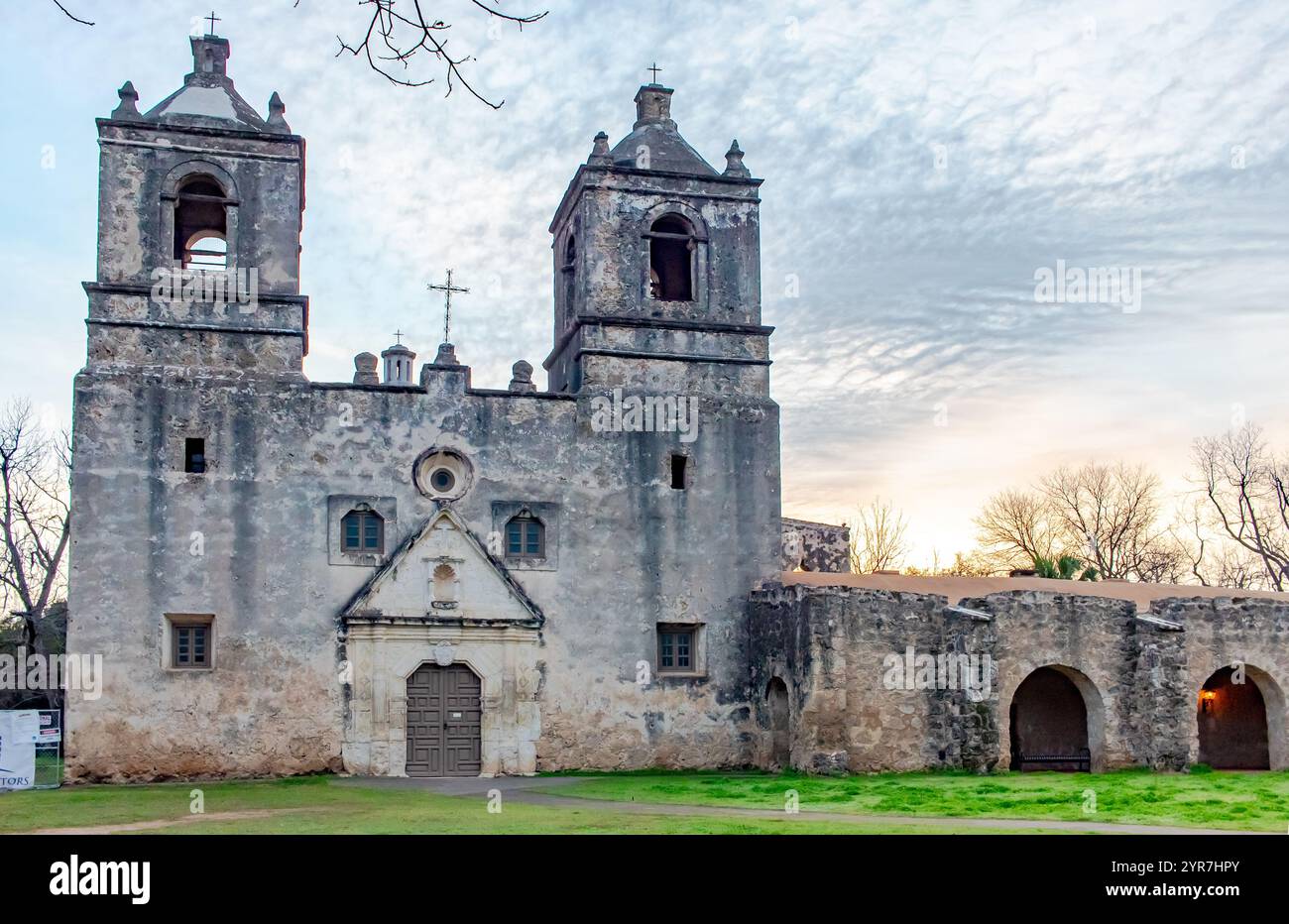 Old traditional architecture of the Mission Concepción church building ...