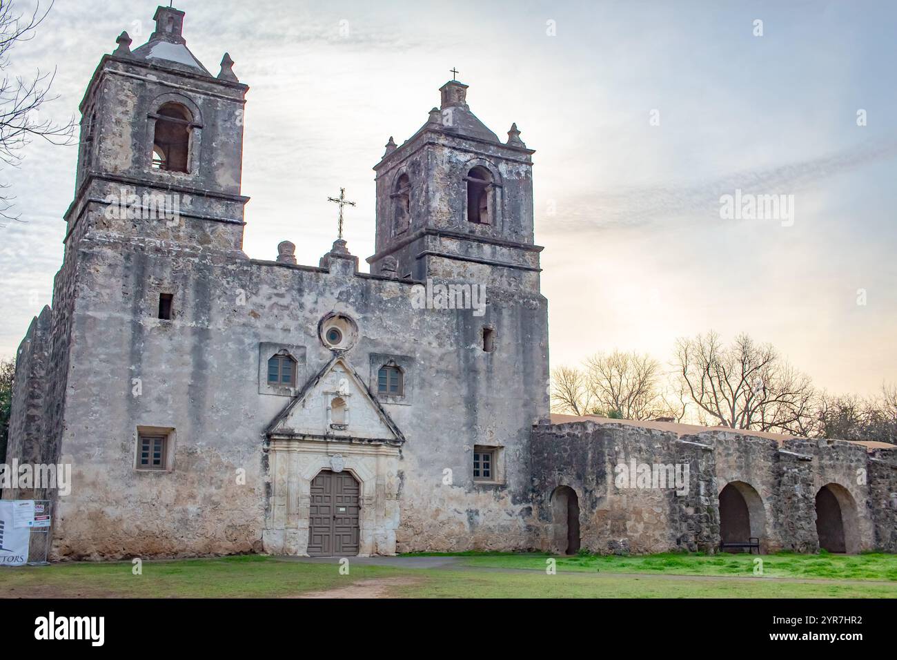 Old traditional architecture of the Mission Concepción church building ...