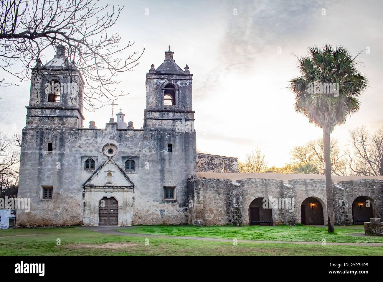 Old traditional architecture of the Mission Concepción church building ...
