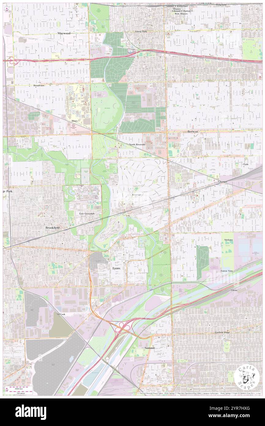 Riverside map illinois hi-res stock photography and images - Alamy