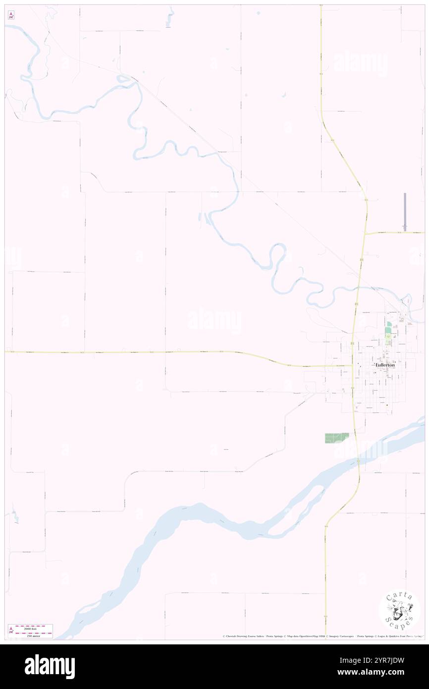Map of fullerton nebraska Cut Out Stock Images & Pictures - Alamy