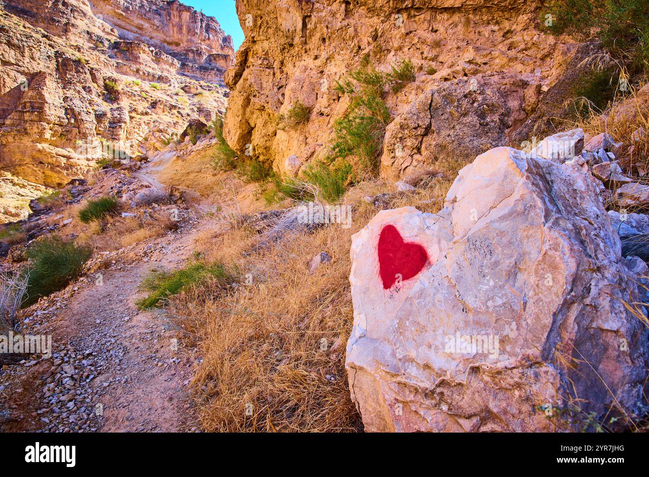 Heart Symbol on Desert Rock Pathway in Cowboy Canyon Eye-Level View ...