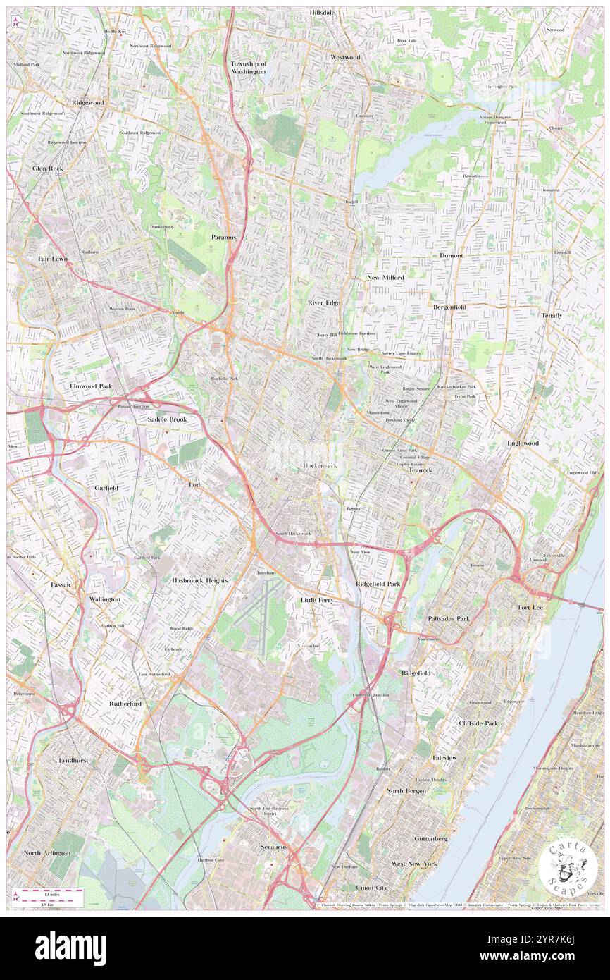 Map of hackensack new jersey Cut Out Stock Images & Pictures - Alamy