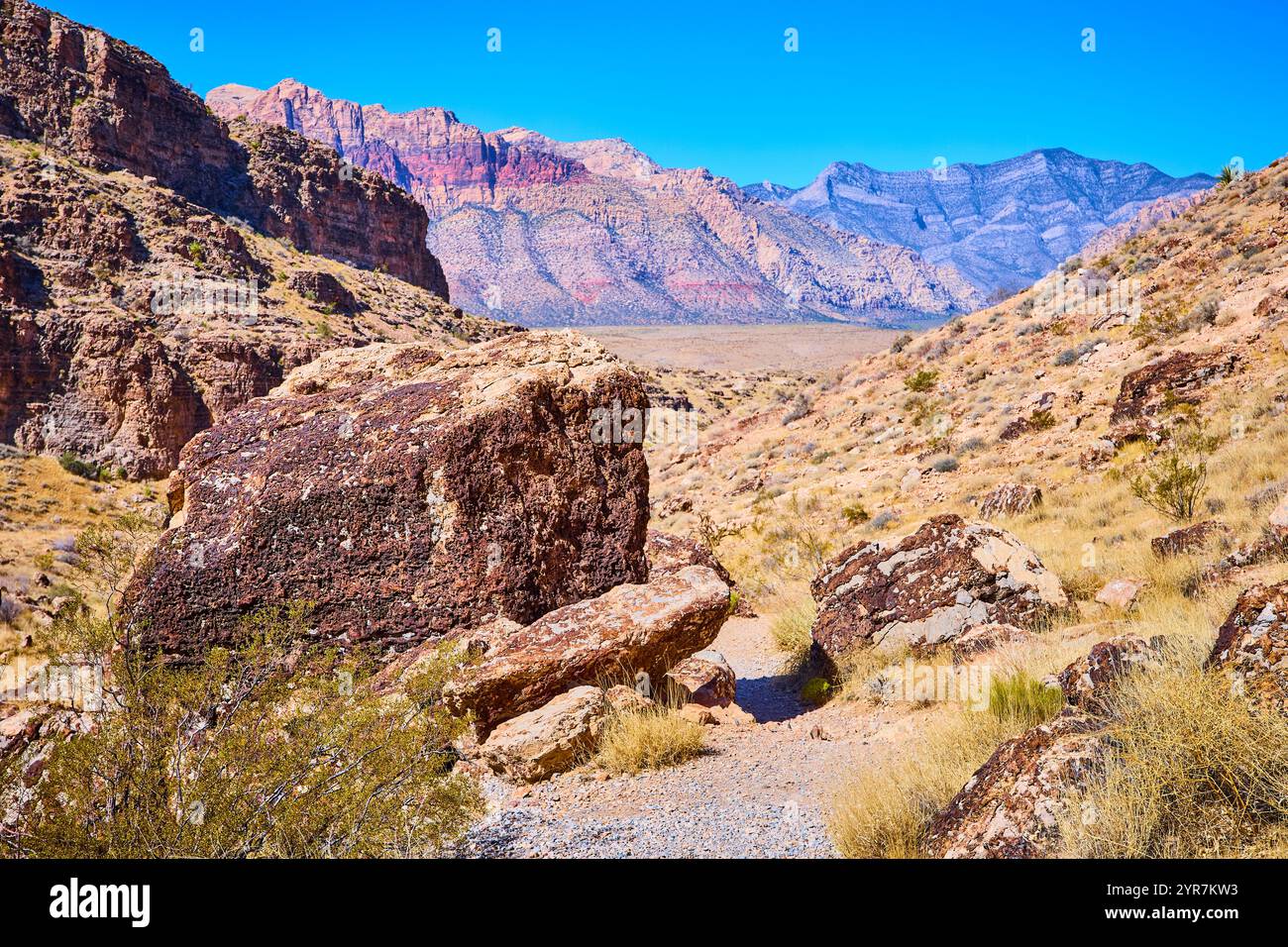 Desert Rock Formations and Mountains in Cowboy Canyon Eye-Level View ...