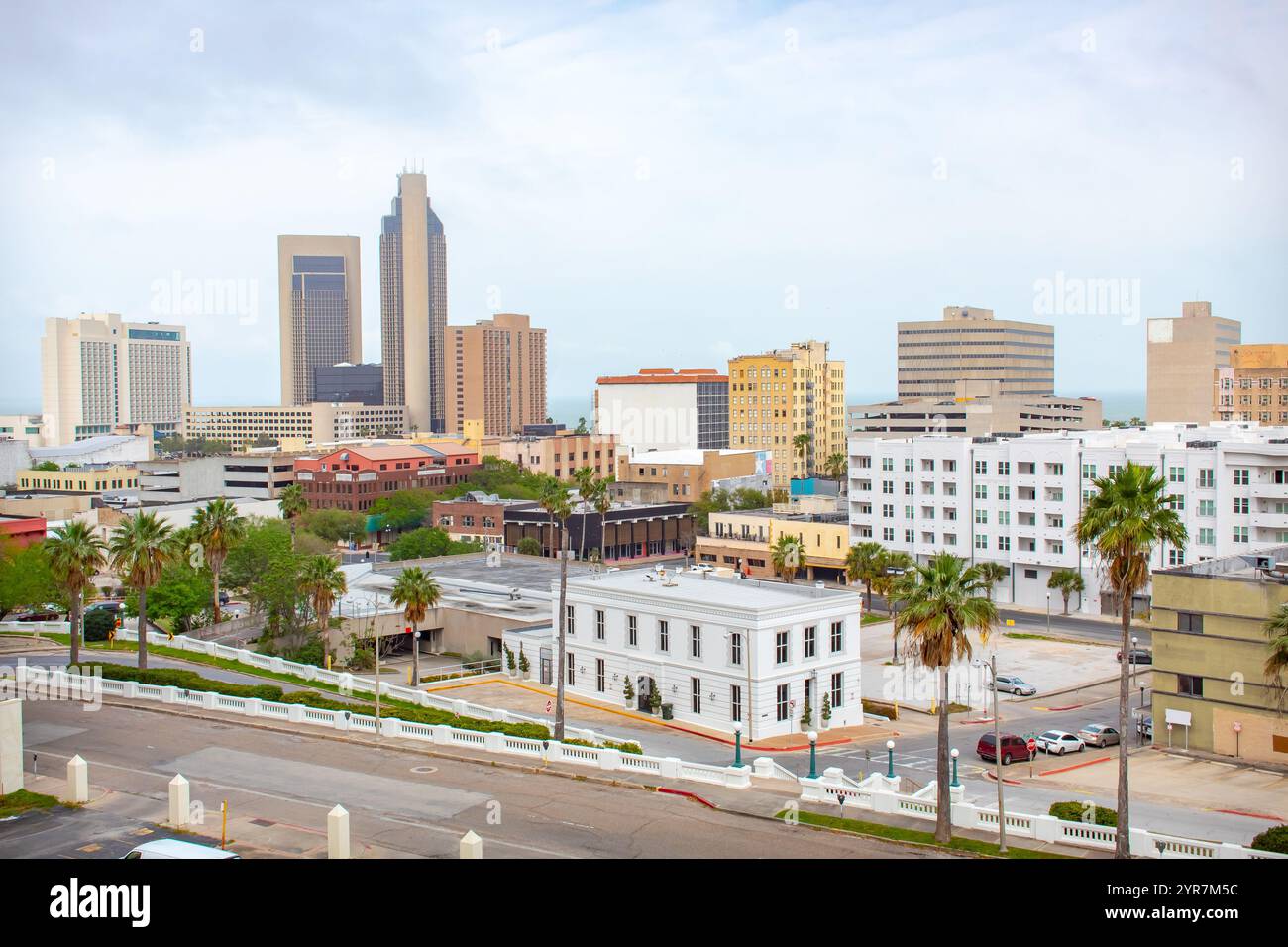 Downtown Corpus Christi skyline buildings along the Gulf Of Mexico ...