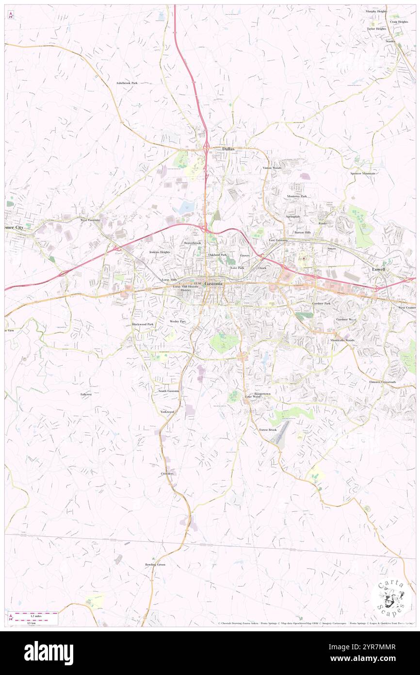Map of gastonia Cut Out Stock Images & Pictures - Alamy