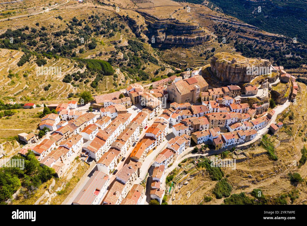 Top view of the city of Ares del Maestrat. Spain Stock Photo - Alamy