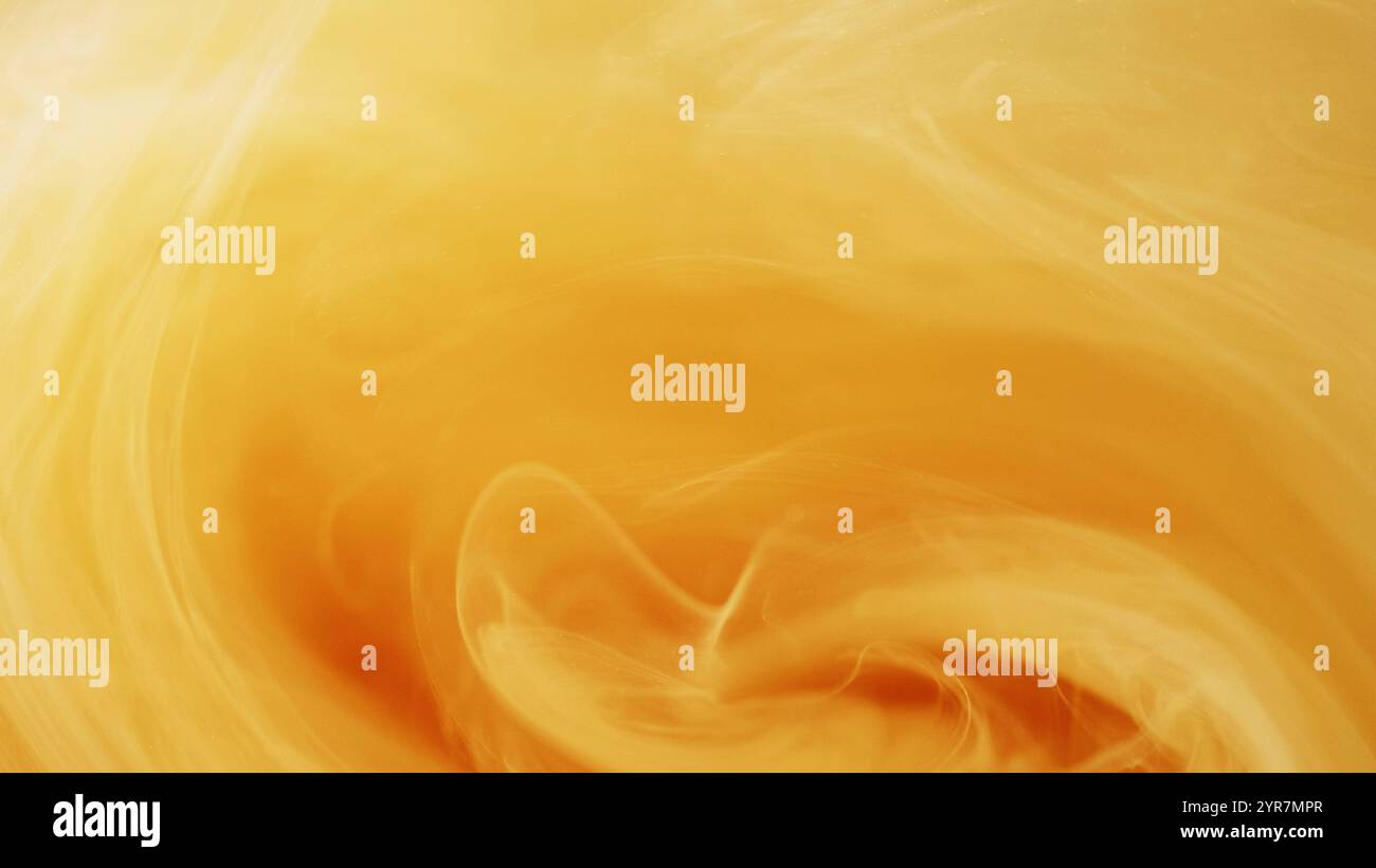 Shimmer fog. Shiny swirl. Defocused bright yellow orange cloud paint ...